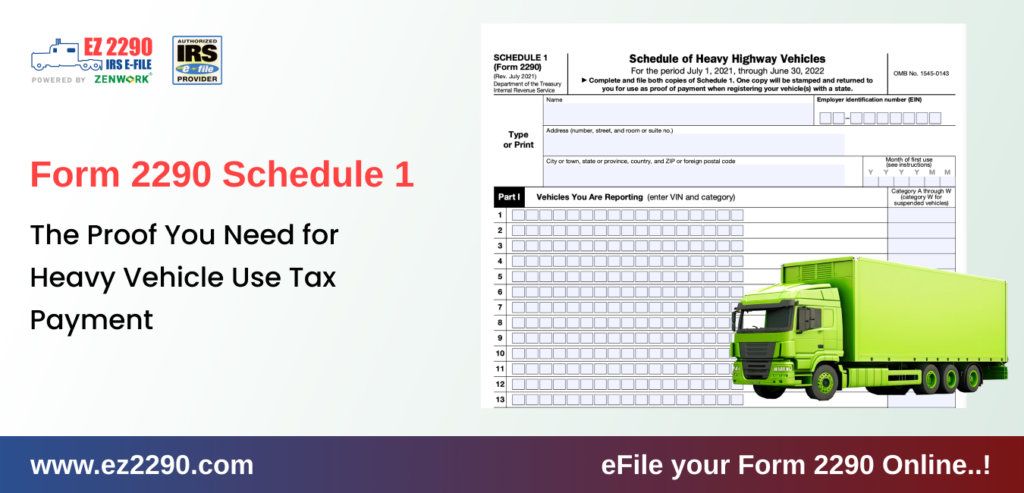 What is 2290 Schedule 1 ? How to download stamped HVUT Schedule-1